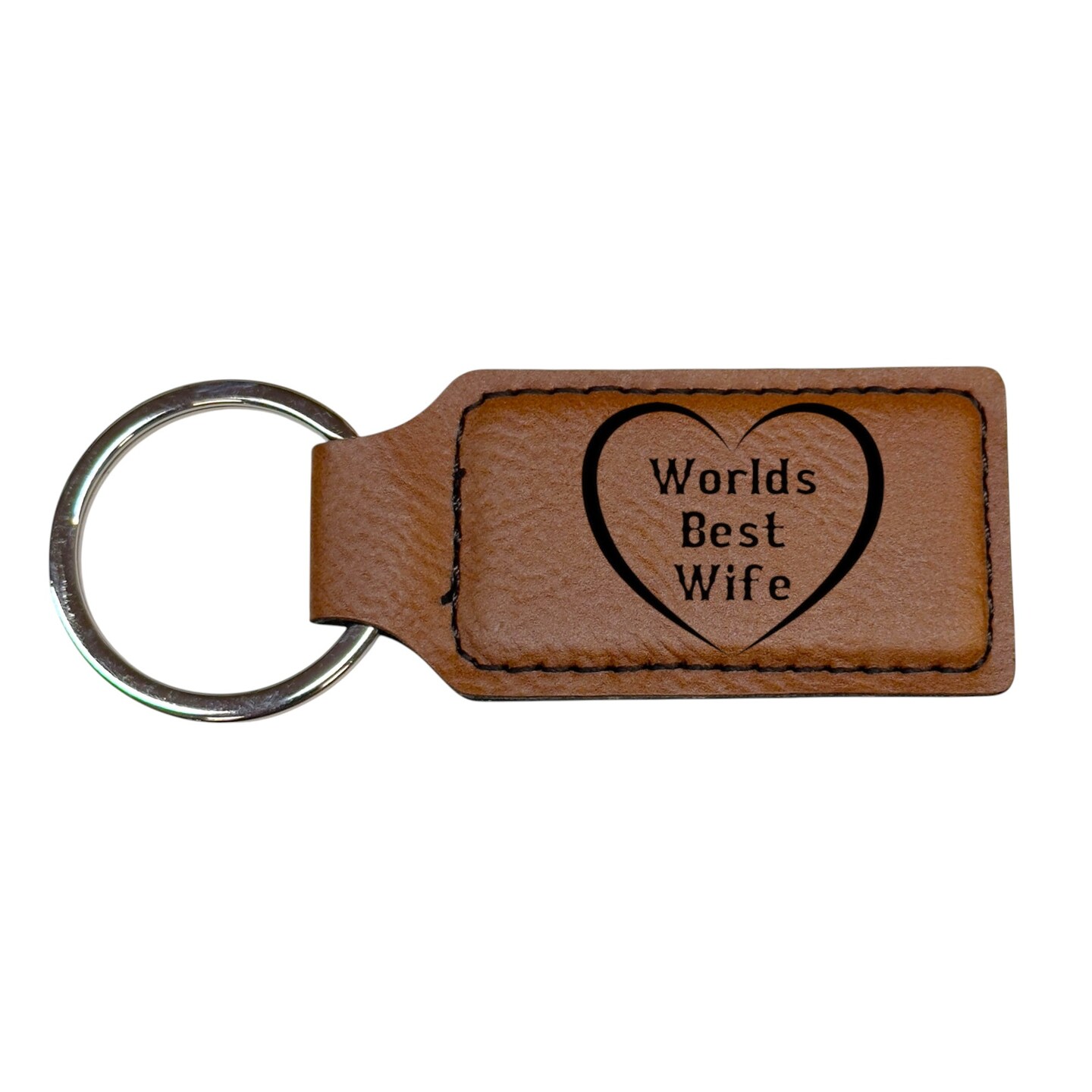 Keychain - Rectangle - Worlds Best Wife - Leather | Michaels