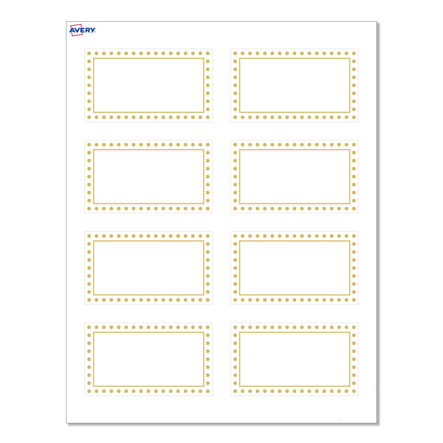 Avery® Printable Rectangle Cards with Sure Feed® Technology, Gold ...