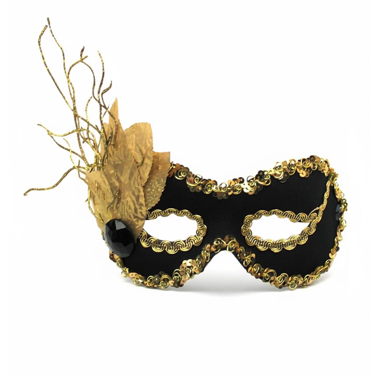 Oceana - Black/Gold Adult Costume Mask, Color: Multicolor, Count: 1 ...