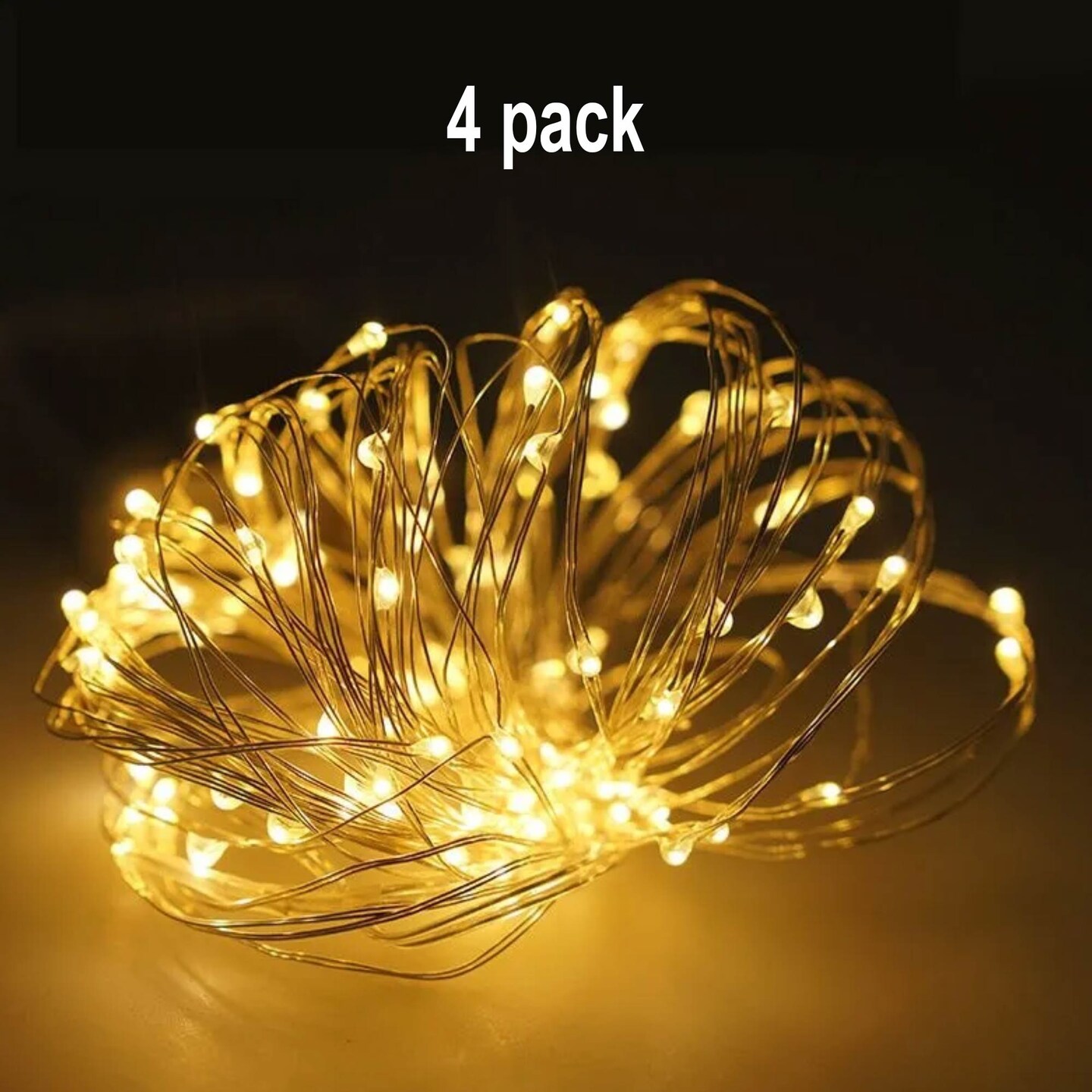200 LED Silver Copper String Lights — 64ft, Indoor/Outdoor Covered ...