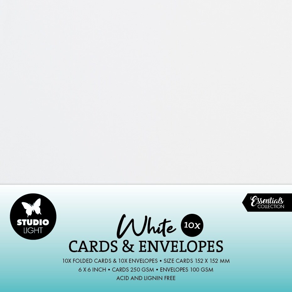 Studio Light Consumables 6"X6" Cards & Envelopes 20/Pkg-Nr. 09 White | Michaels