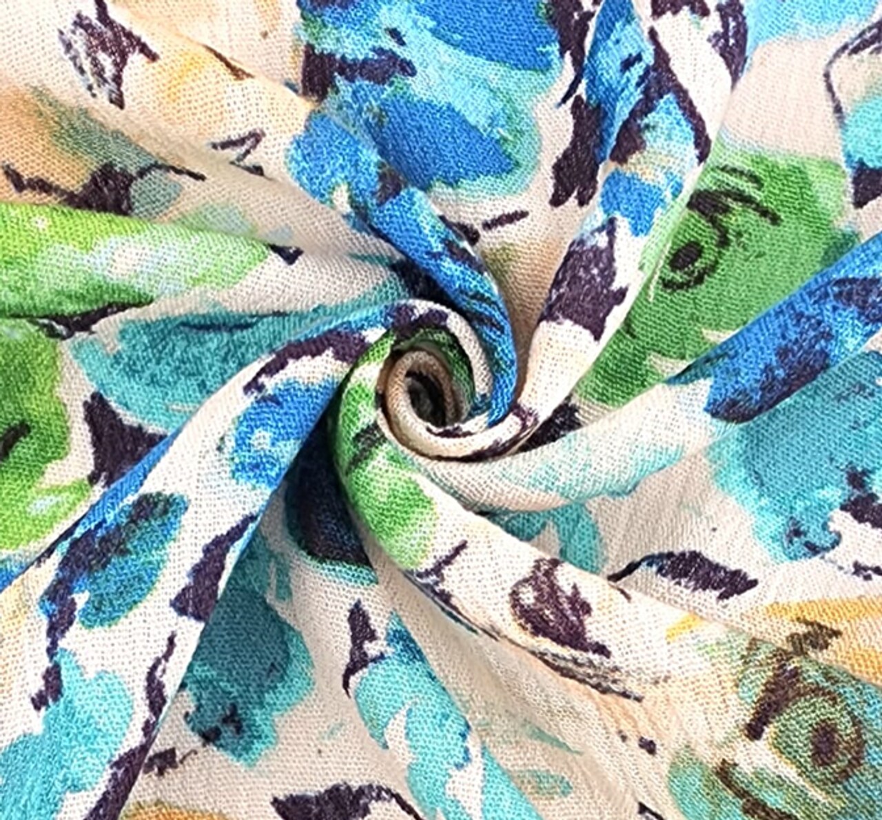 1 Yard Turquoise Rayon Crepon Fabric Lightweight Textured Draping ...