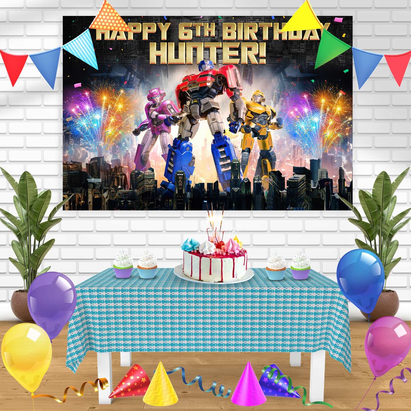 Transformers One Orion Pax Megatron Birthday Banner Personalized Party ...
