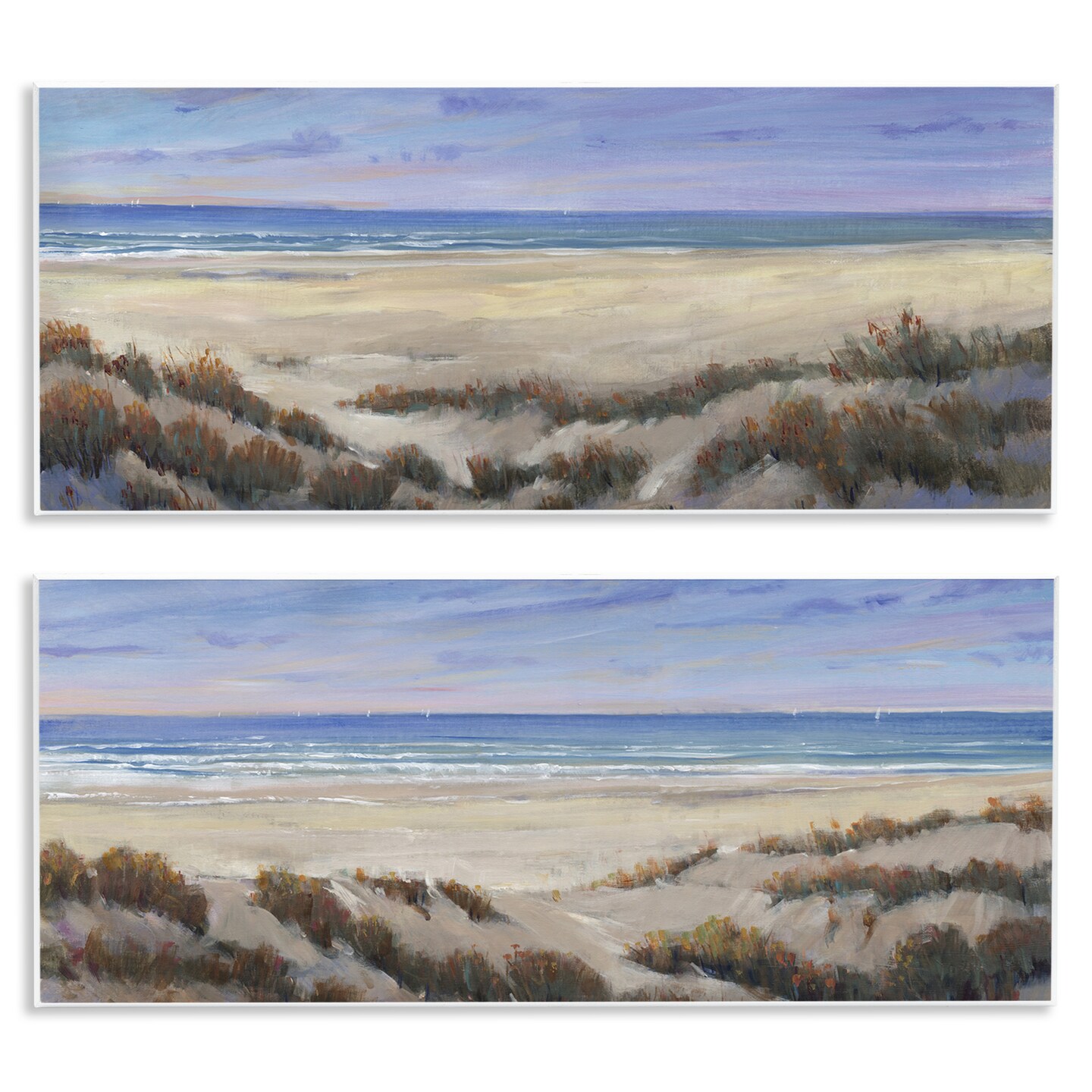 Stupell Industries Coastal Beach Terrain 2pc Wall Plaque Art Set Design ...