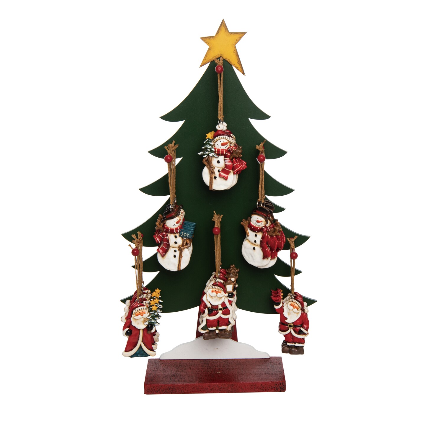 Transpac 36-Pc Multicolor Christmas Santa & Snowman Ornaments Set with ...