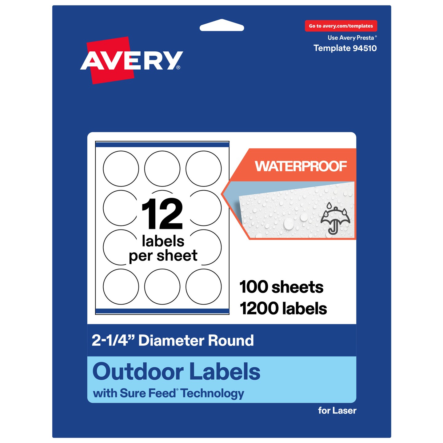 Avery Outdoor Waterproof Labels, 2.25" Diameter Round | Michaels