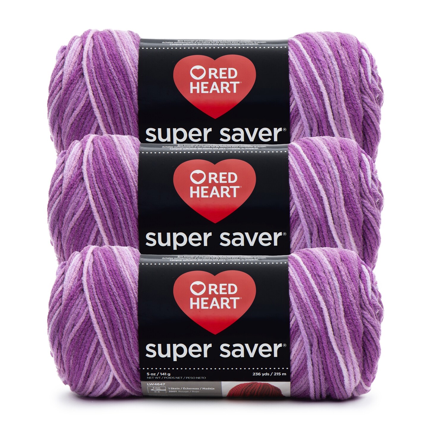 Red Heart Super Saver Yarn 24 Pack-Purple Tones, Count: 8 | Michaels