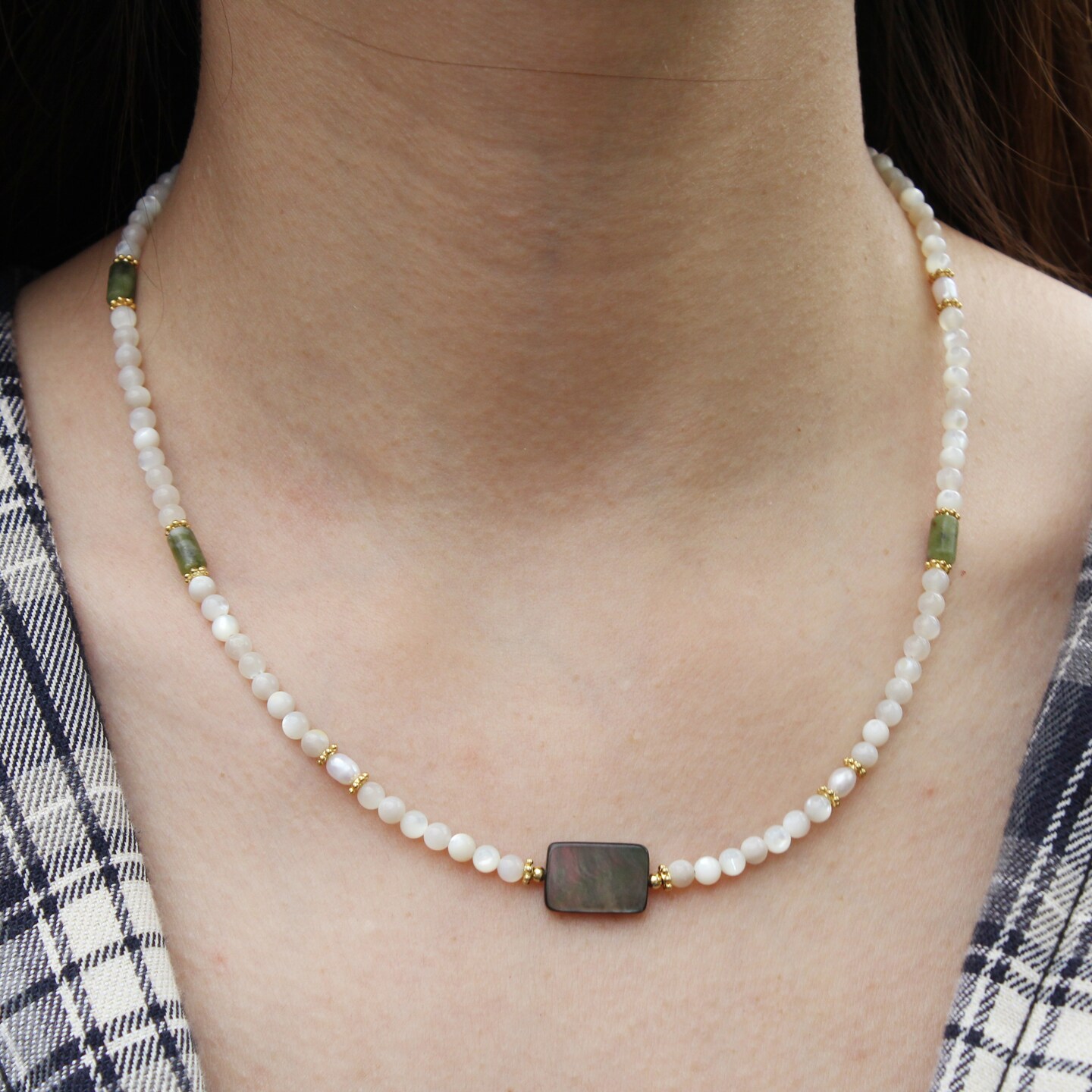 Abalone Shell, Limpet Shell Freshwater Pearl Necklace | Ocean-Inspired ...