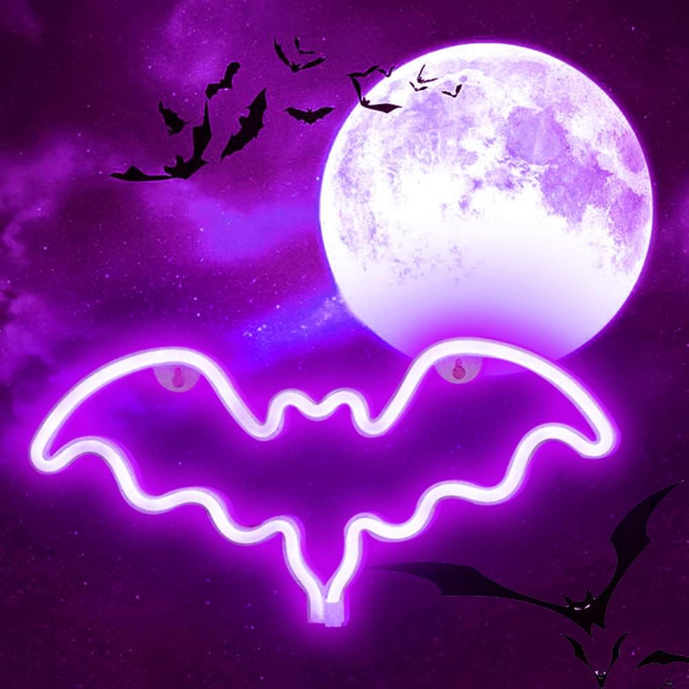 LED Neon Bat Signs Halloween Decor | Michaels