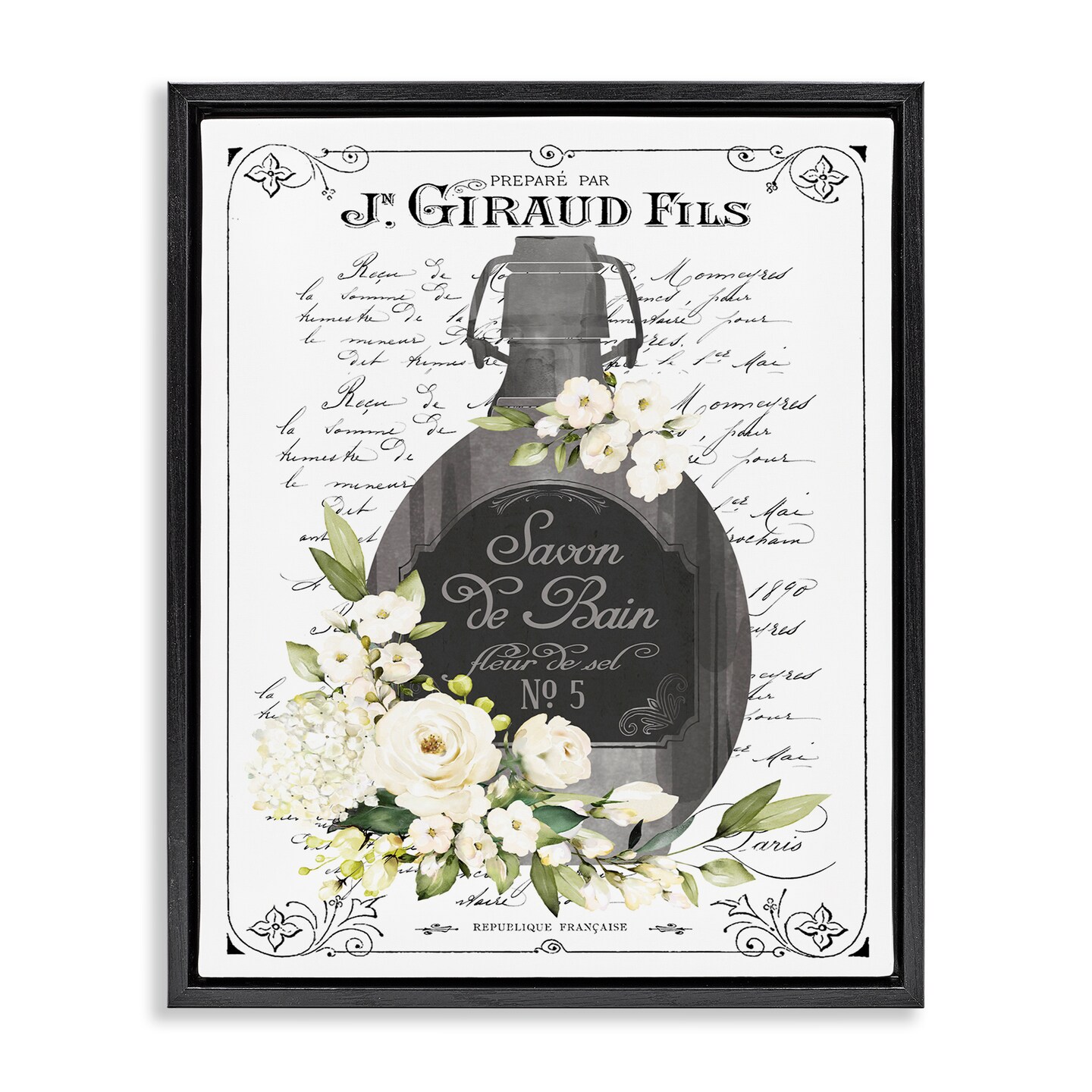 Stupell Industries Vintage French Bath Soap Floating Frame, design by ...