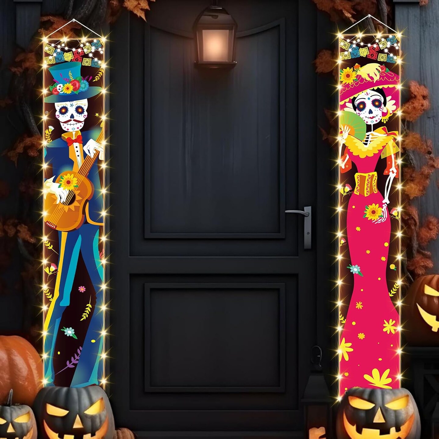 71 x 12 Inches Lighted Day of The Dead Backdrop(Day of The Dead)71"L x ...
