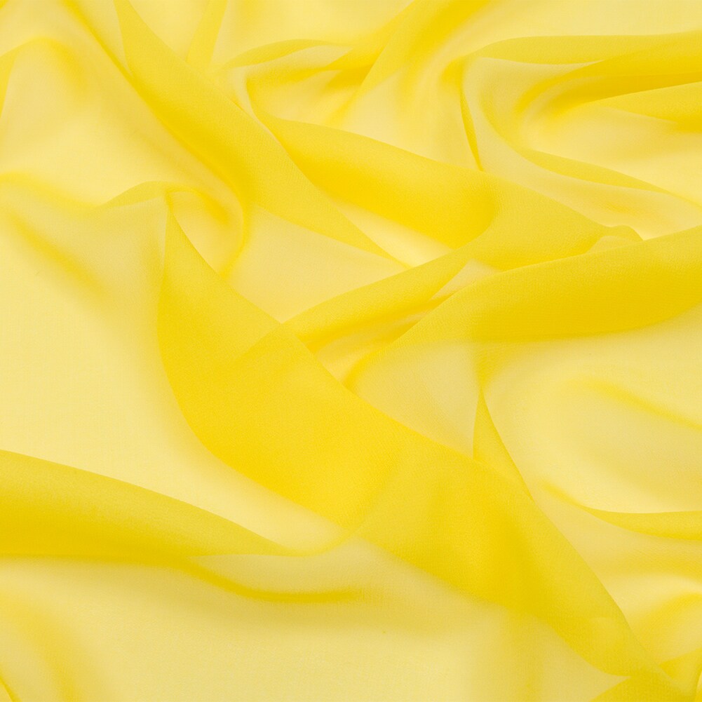 1 Yard Ethereal Silk Chiffon Fabric Sheer Draped Buttercup Yellow 54 ...