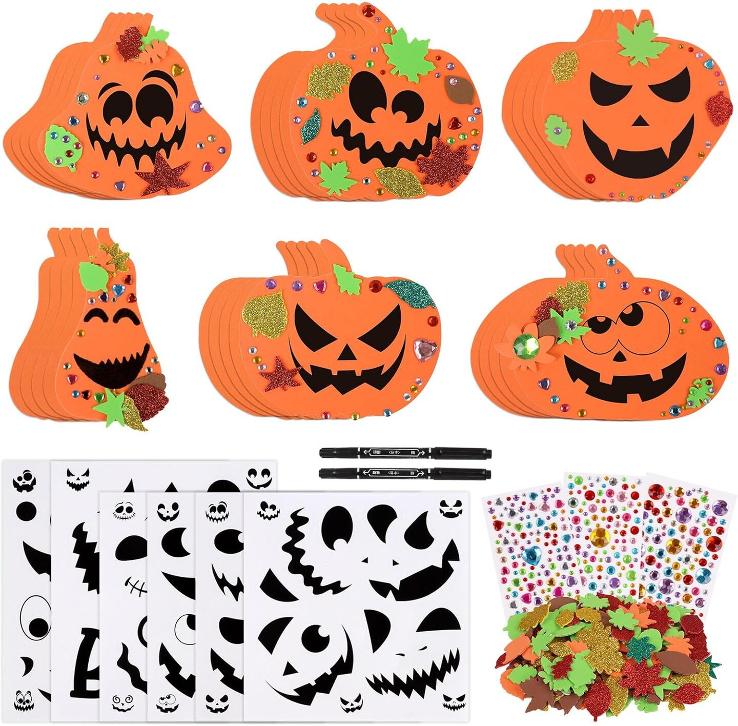 30 Pcs Halloween Foam Pumpkin Craft Kit for Kids | Michaels