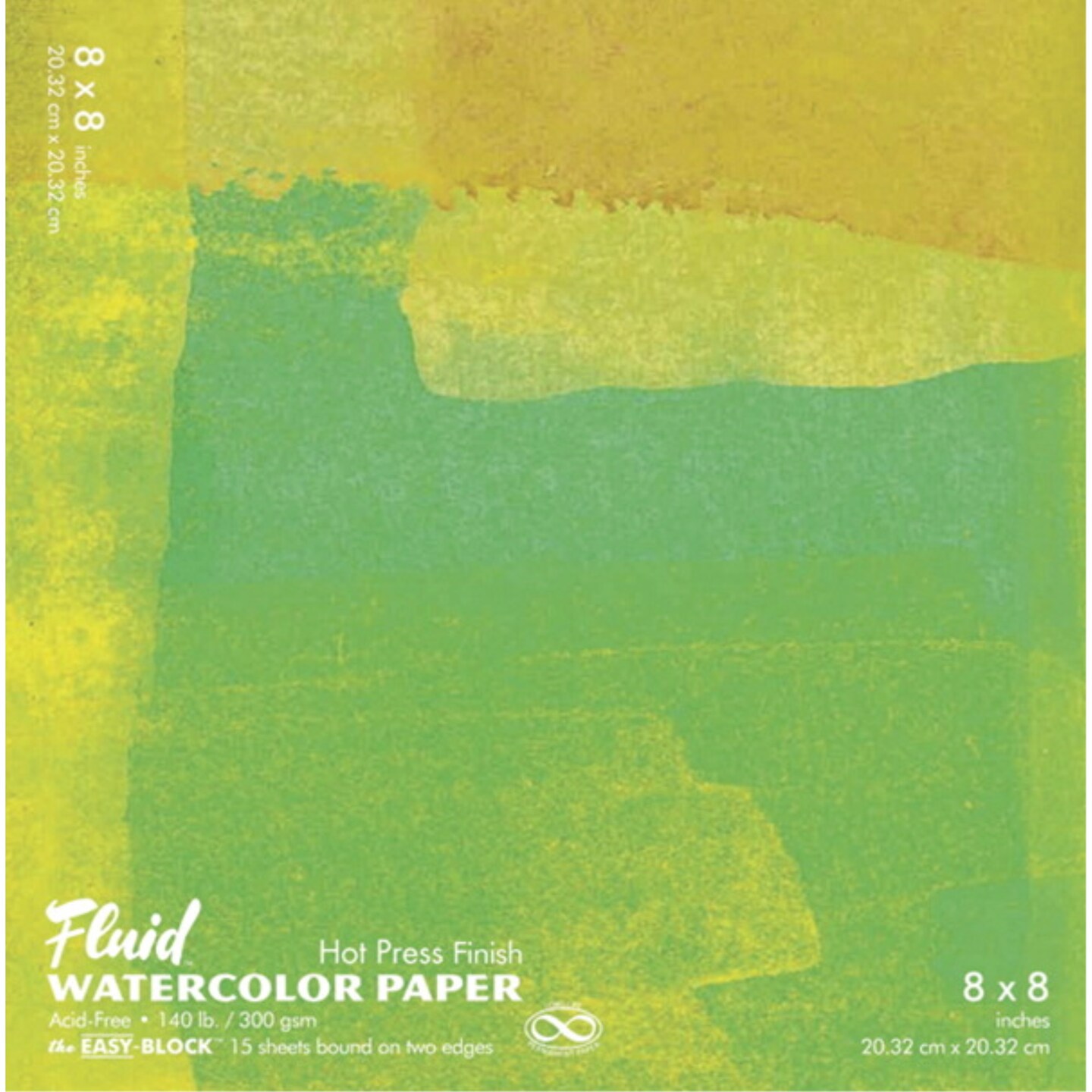 Fluid Hot Press Easy Block Watercolor Paper, 8 x 8 Inches, 15 Sheets ...