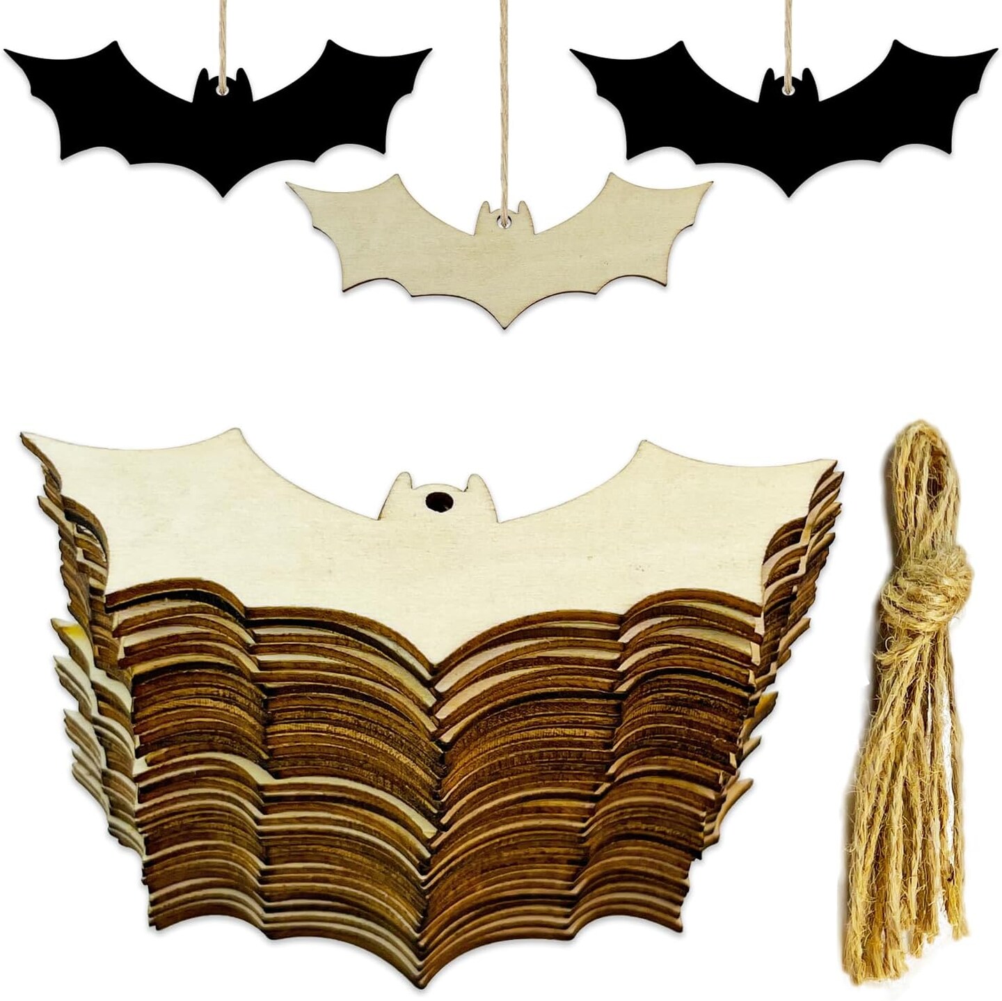 30pcs Unfinished Halloween Bat Decorations(Wood) | Michaels