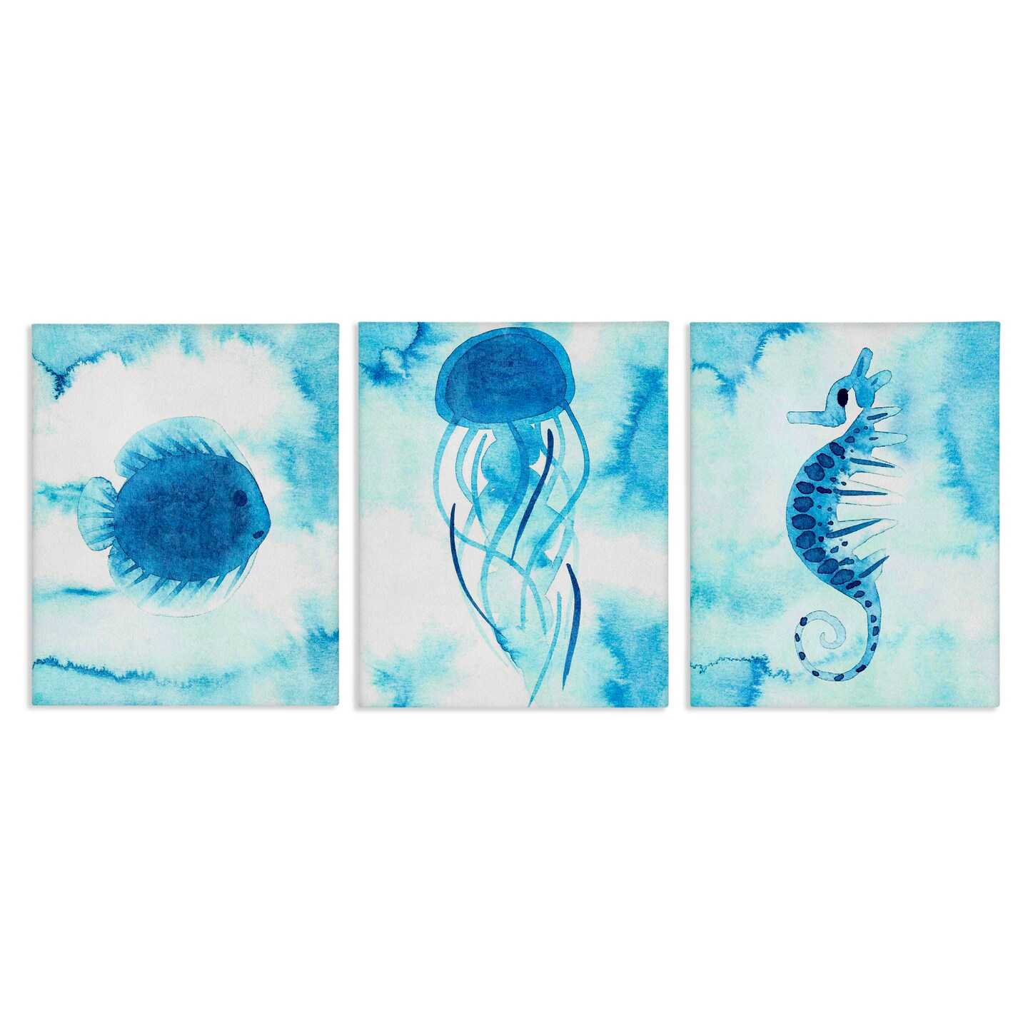 Stupell Industries Expressive Abstract Sea Creatures 3pc Canvas Set ...
