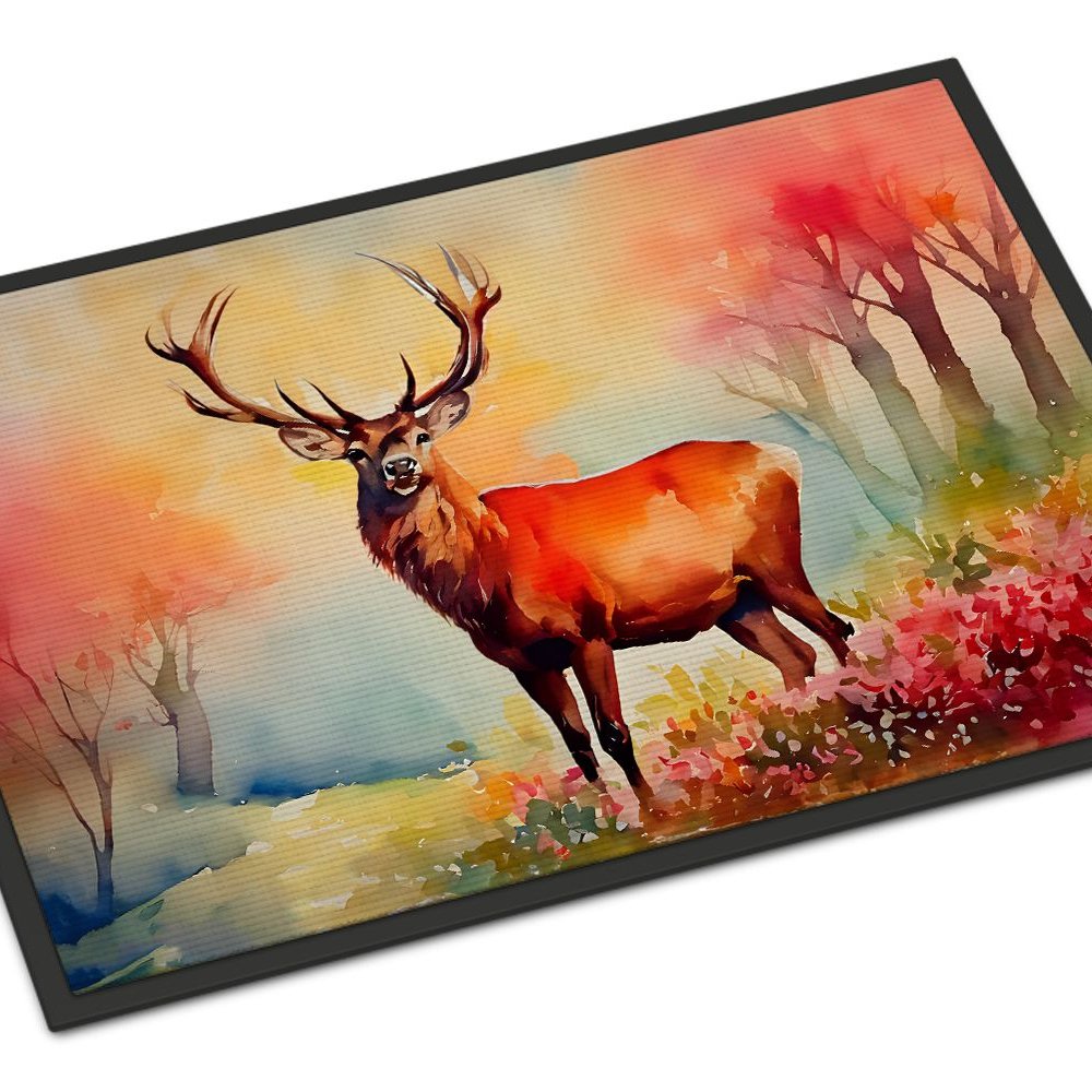 Edge Collections - 24" x 36" - Multicolor - Deer Stag Doormat Non-Slip ...