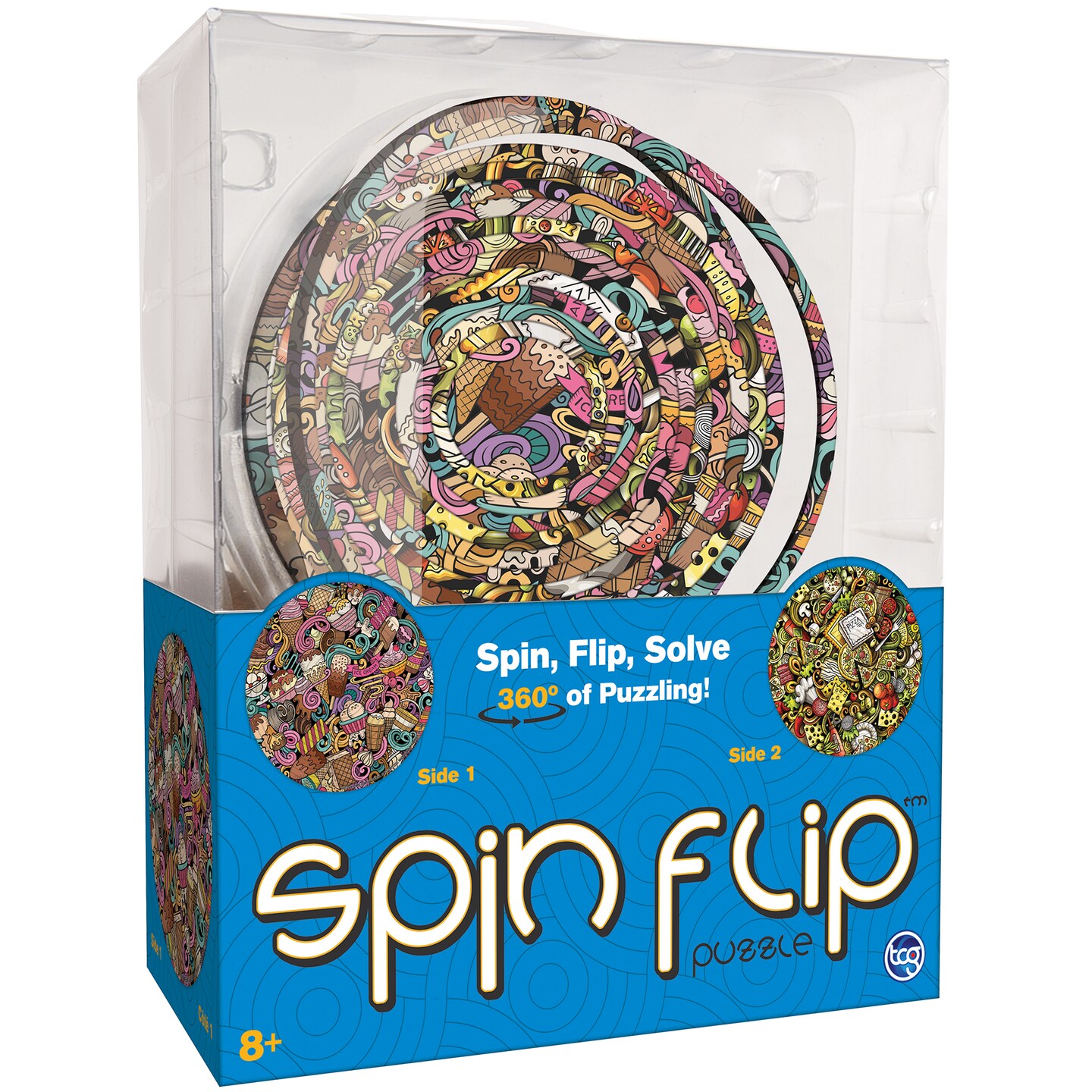Spin Flip: Puzzle Ice Cream & Pizza- 14 Rings - 2-In-1: Double-Sided ...