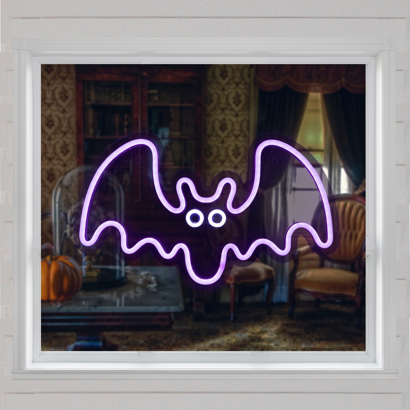 Northlight LED Bat Neon Lighted Halloween Wall or Window Decoration ...