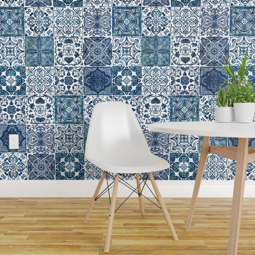Pre-Pasted Wallpaper 2FT Wide Cottagecore Geometric Modern Farmhouse ...