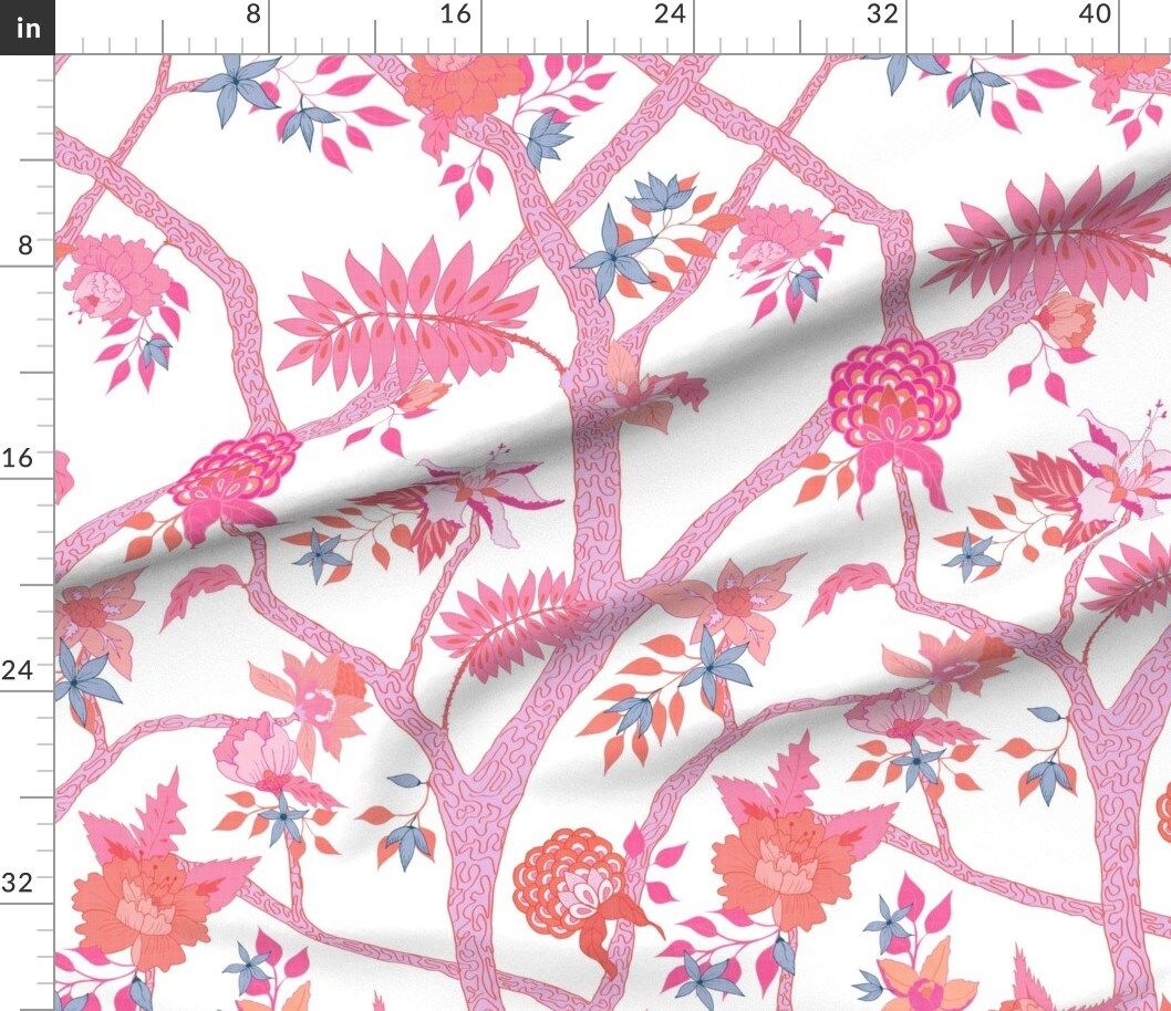 Various Fabrics by the Yard or Fat Quarter Peony Branch Large Scale ...
