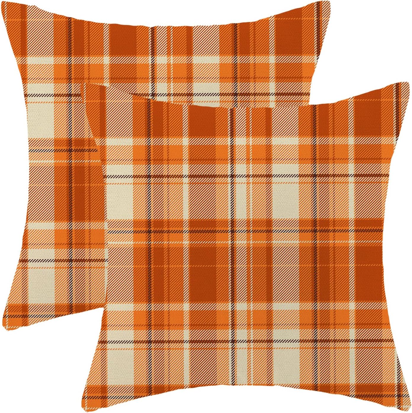 Set of 2 Checkered Fall Pillow Covers 20x20 Inch | Michaels