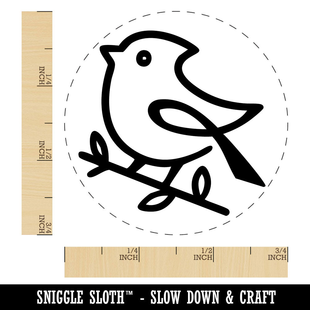 Contour Simple Cardinal Bird On Branch Self-Inking Rubber Stamp ...