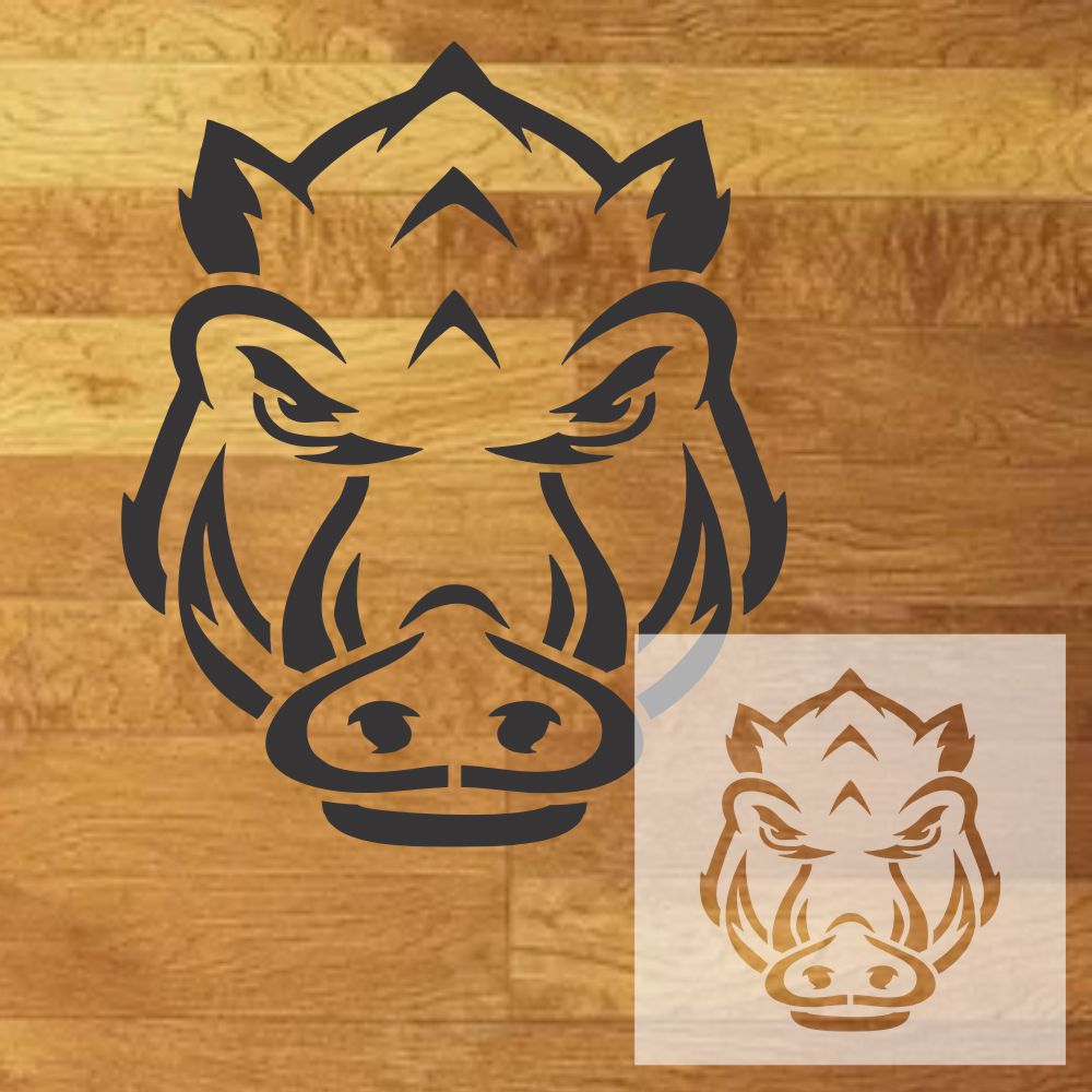 Hogs Mascot Athletic Stencil | High School Senior Parking Spot Stencil ...