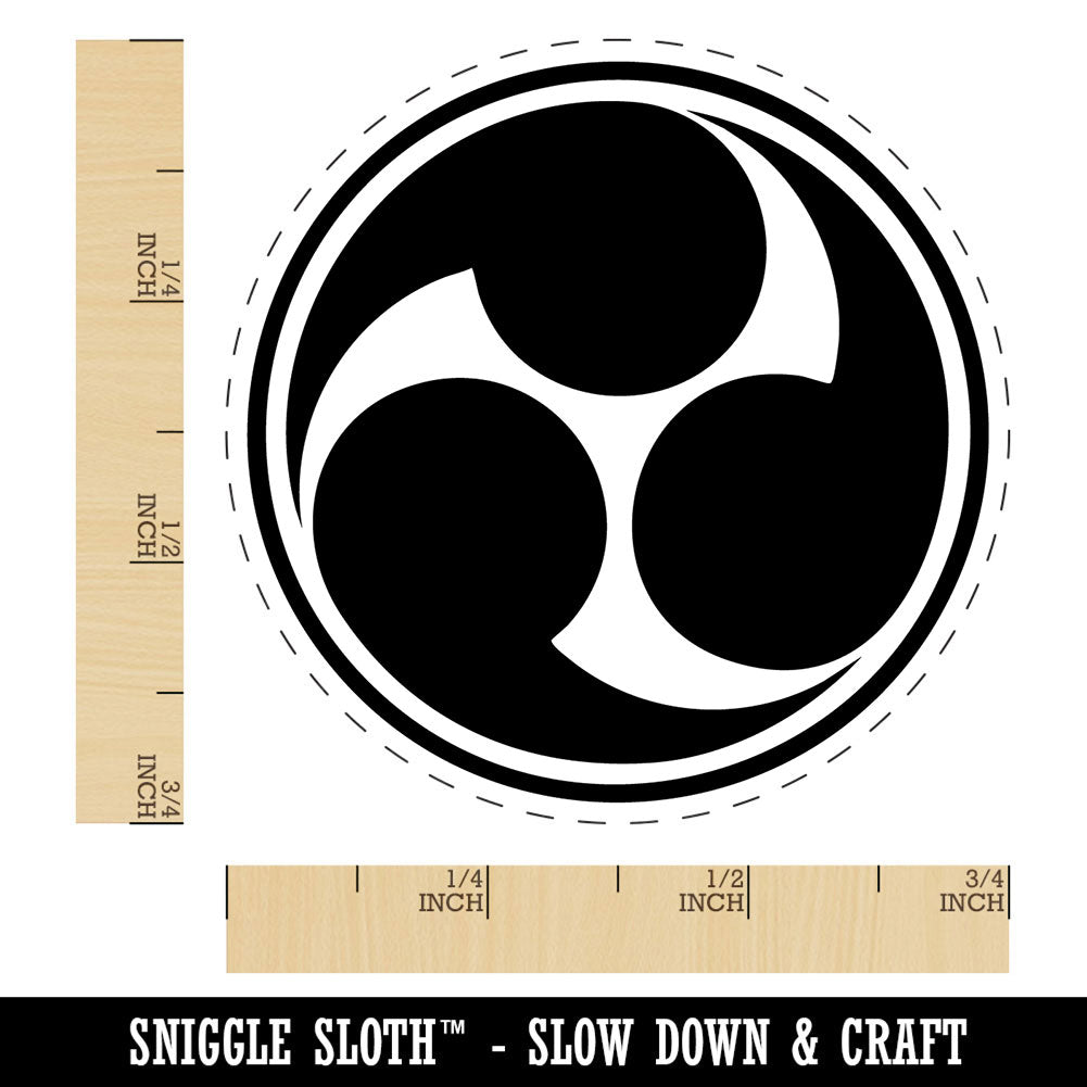 Mitsu Tomoe Japanese Shinto God Symbol Samurai Charm Self-Inking Rubber ...