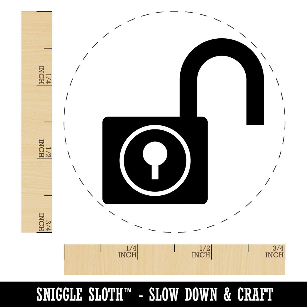 Padlock Unlocked Keyhole Security Symbol Self-Inking Rubber Stamp ...