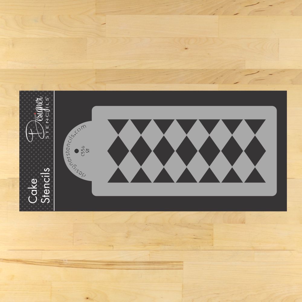 Large Harlequin Cake Stencil Side | C556 by Designer Stencils | Cake ...