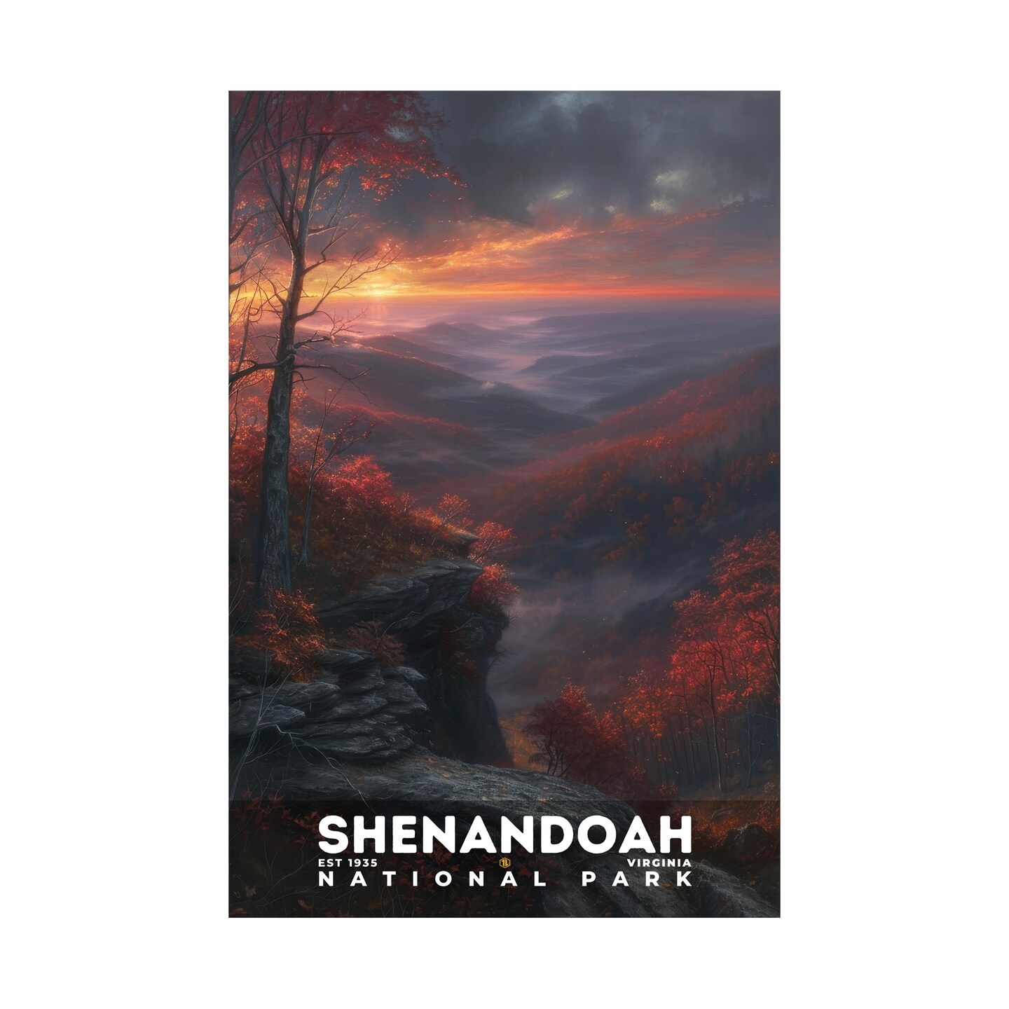 Shenandoah National Park Poster, Travel Art, Office Poster, Home Decor ...