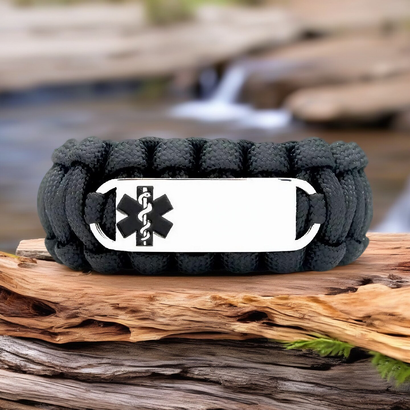 550 Paracord Medical ID Bracelet Featuring a Personalized Stainless Steel Engraved ID Tag With ...