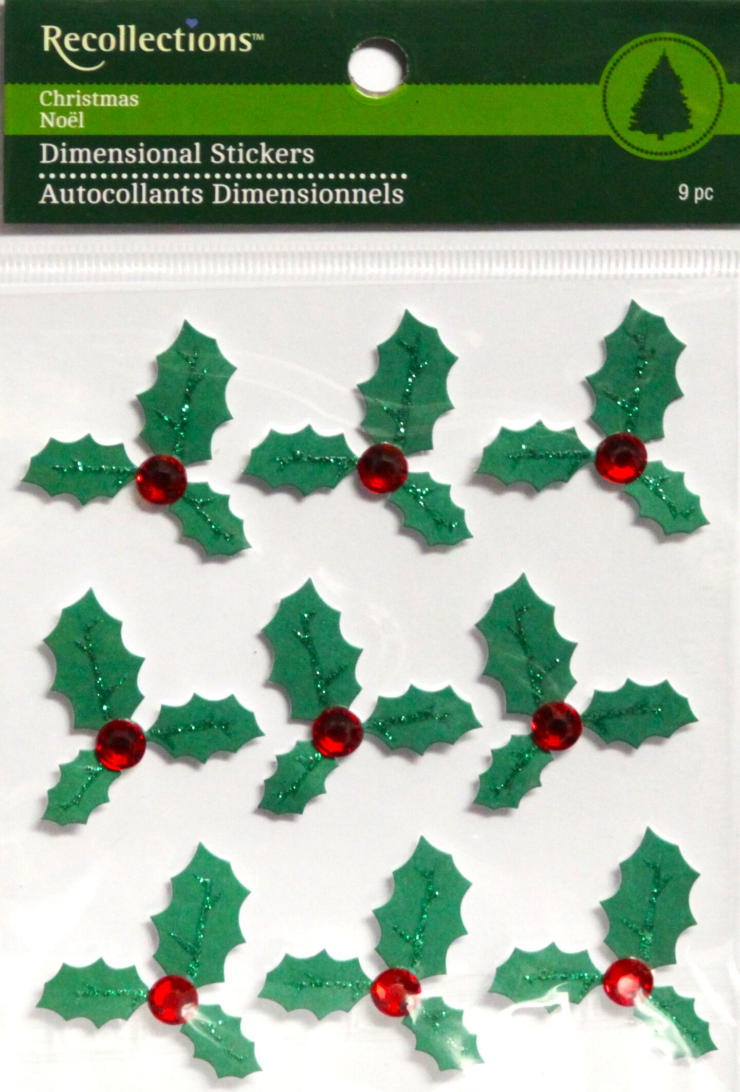 Recollections Christmas Noel Holly Repeats Dimensional Stickers | Michaels