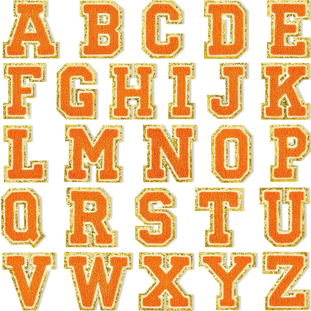 Orange Self Adhesive Chenille Letters Patches | Michaels