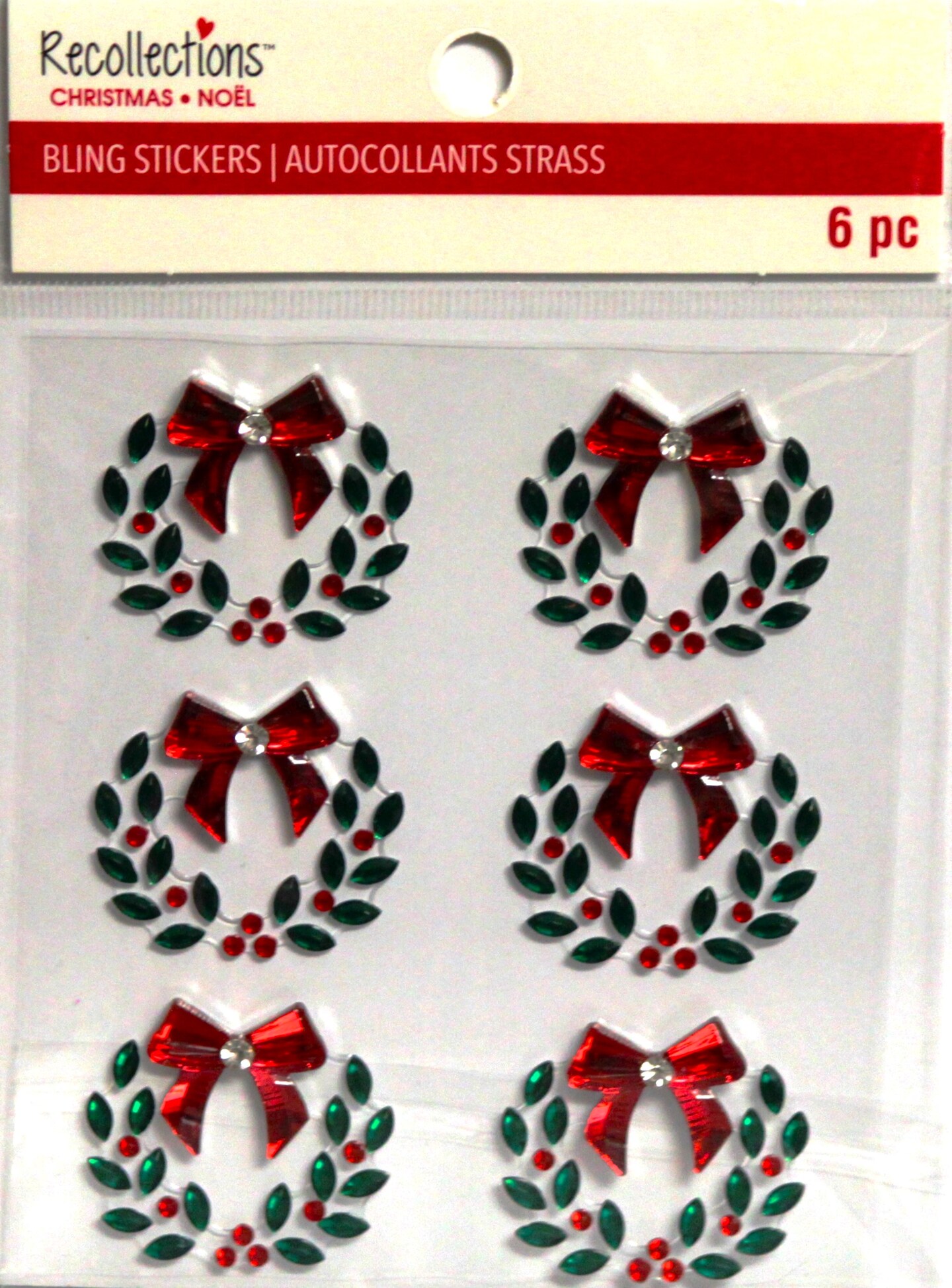 Recollections Christmas Wreaths Bling Dimensional Stickers | Michaels