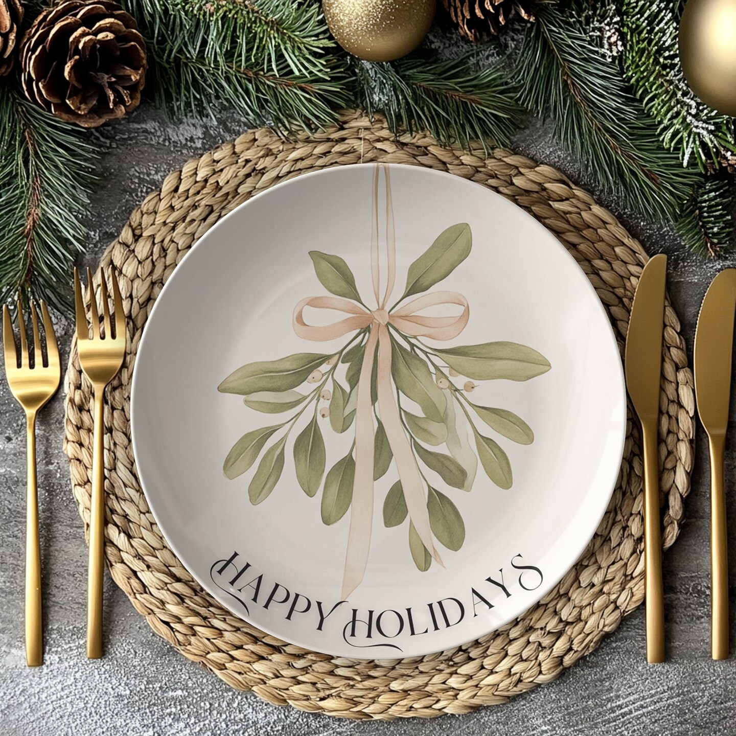 Mistletoe Dinner Plate Christmas Plates MakerPlace by Michaels