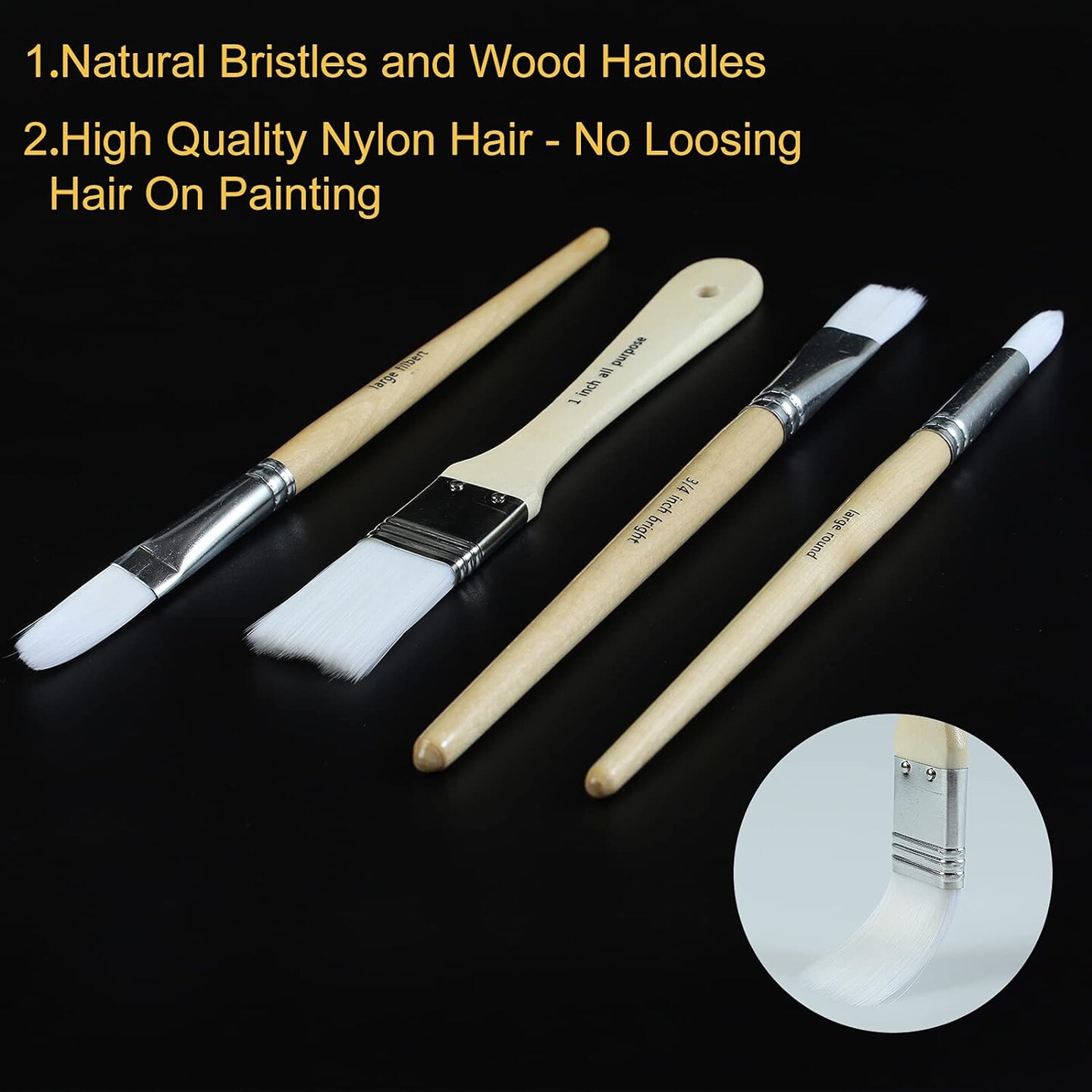 A set of twenty-four paint brushes Professional Oil, Acrylic, and Watercolor Painting Brushes ...