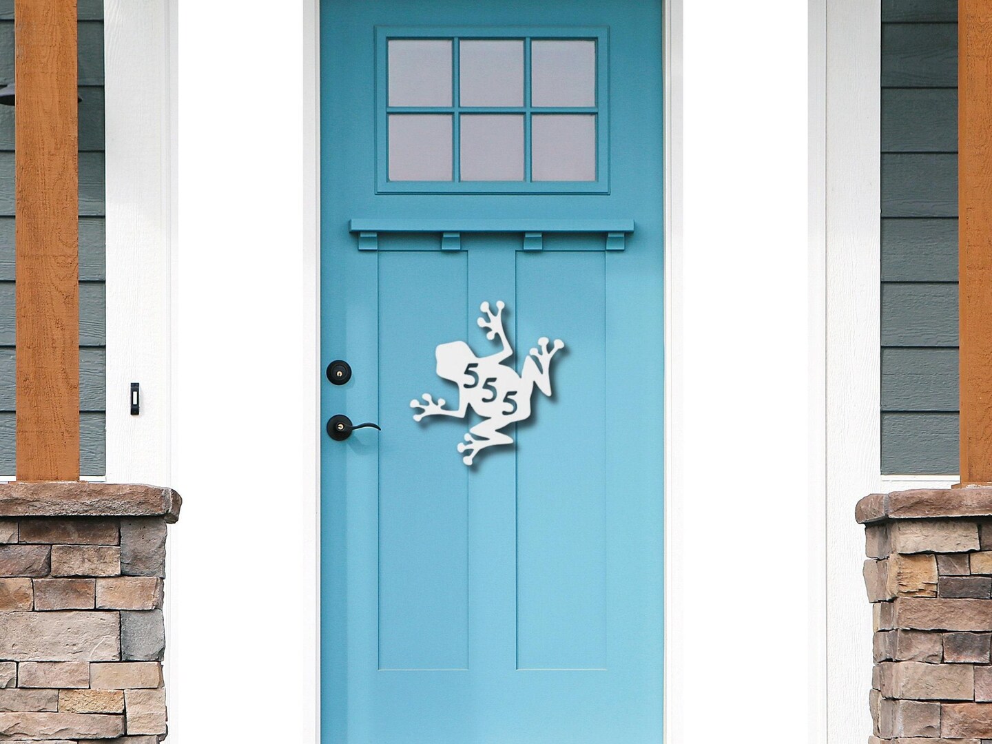 House Number Plaque - Frog Jumping, Address Plaque, Custom ...