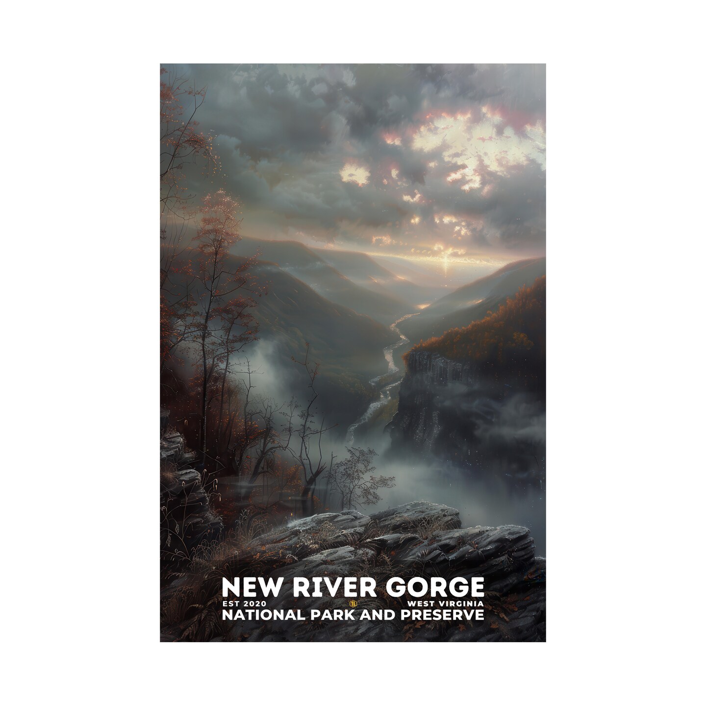 New River Gorge National Park Poster, Travel Art, Office Poster, Home ...