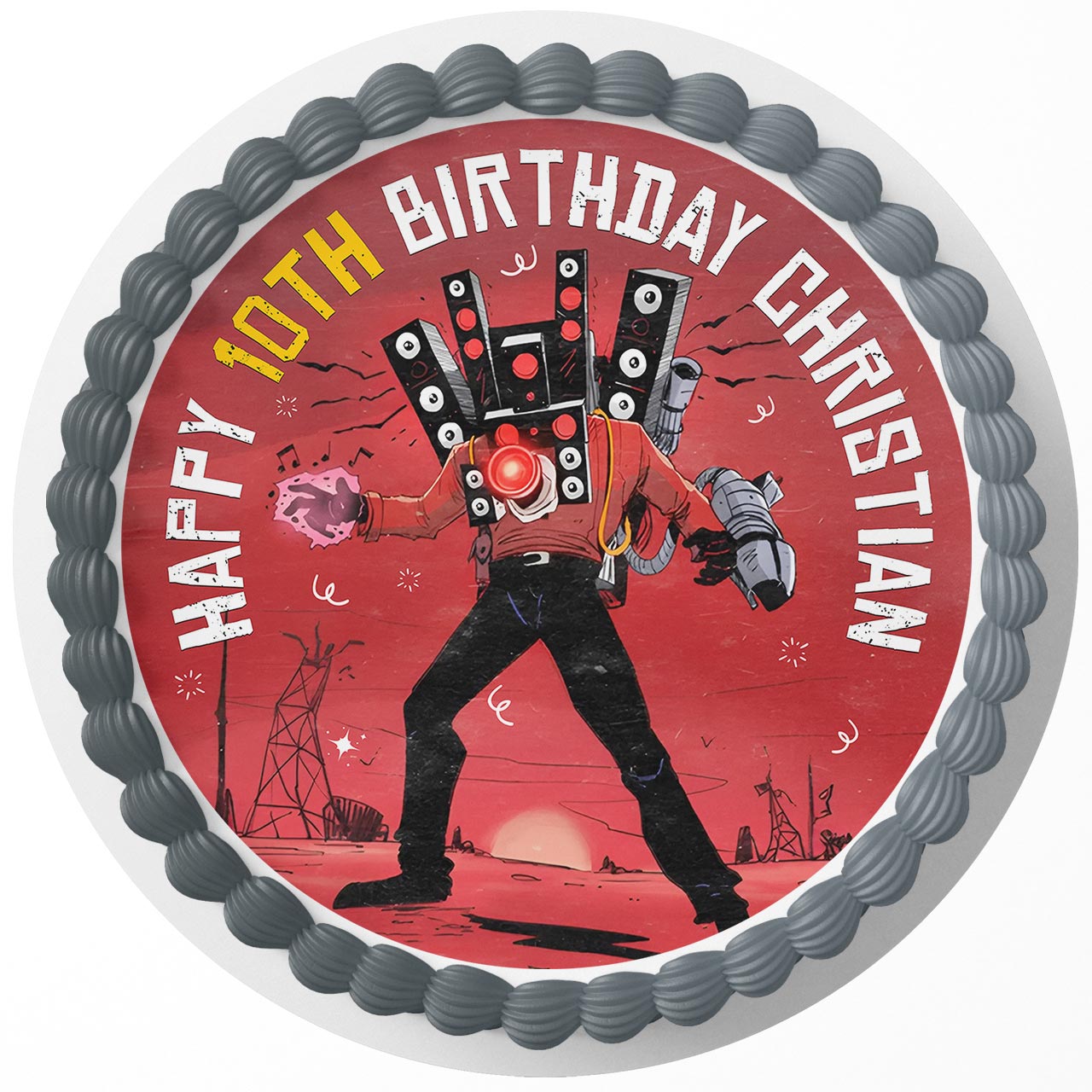 Titan Speakerman Skibidi Toilet Edible Cake Image Topper Birthday Cake ...