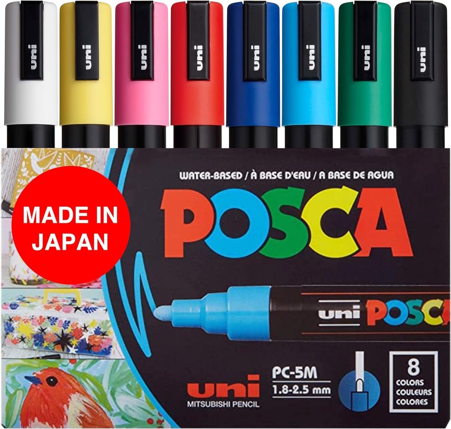 Posca Paint Markers, 5M Medium Markers with Reversible Tips, Marker Set ...