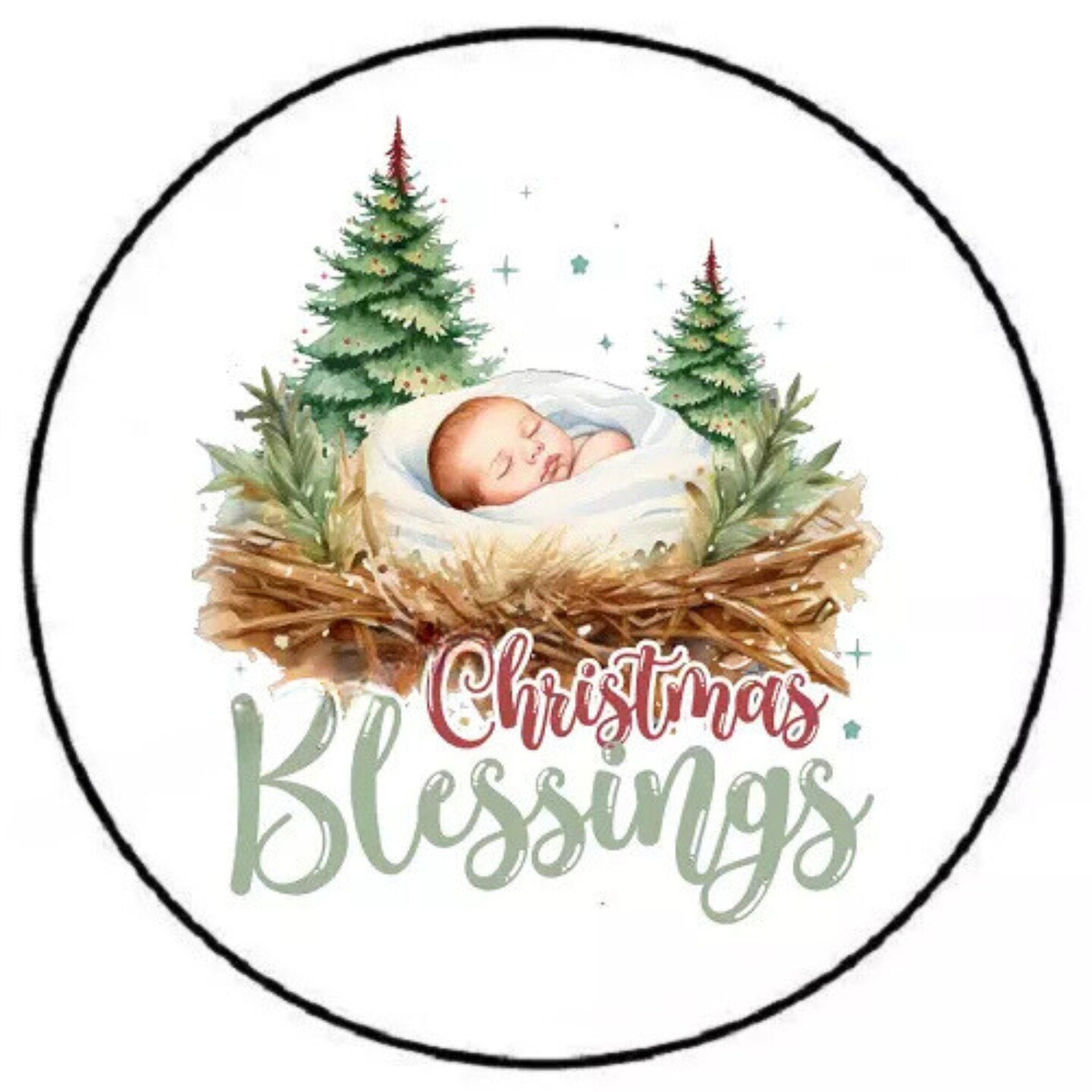 Kitcheniva Christmas Blessings Envelope Seal Label Stickers Glossy ...