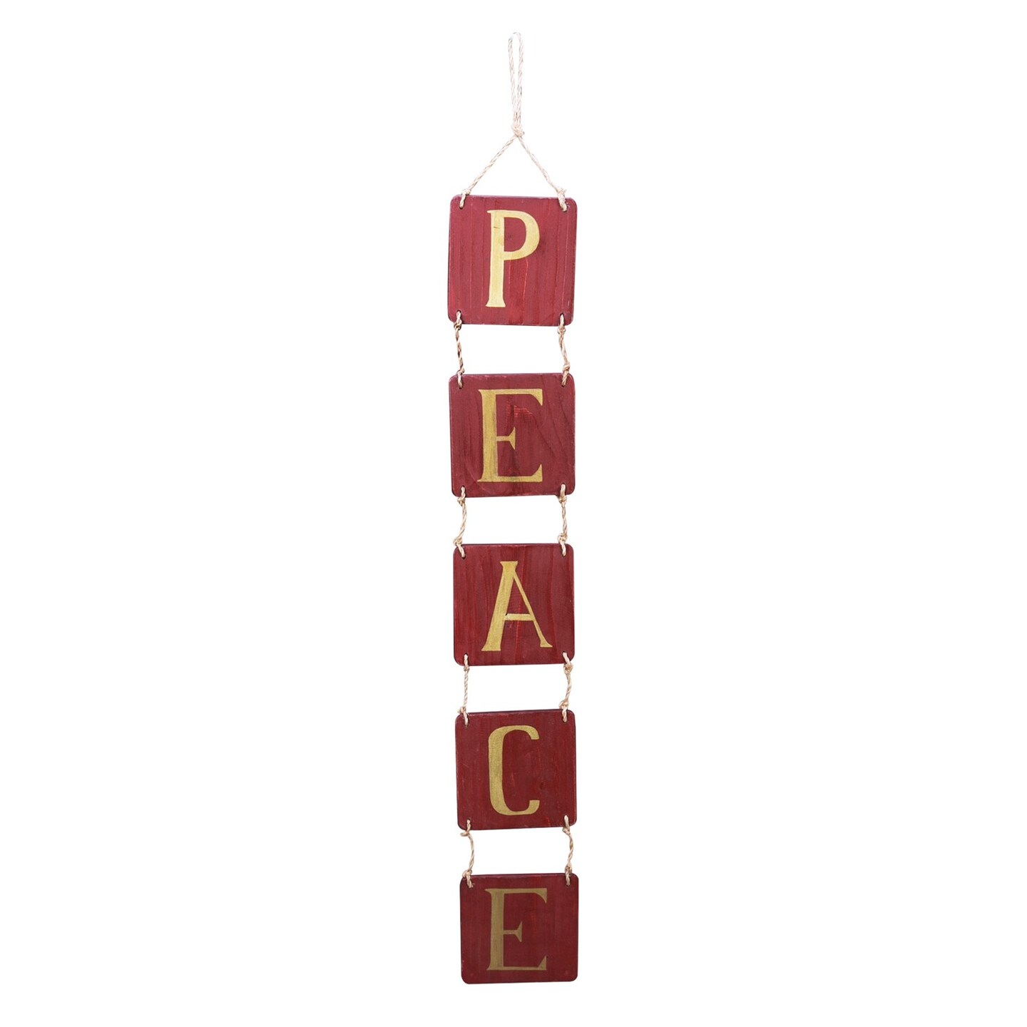 Vertical Peace Sign With Rope 5 x 37 x 0.25 Inches. | Michaels