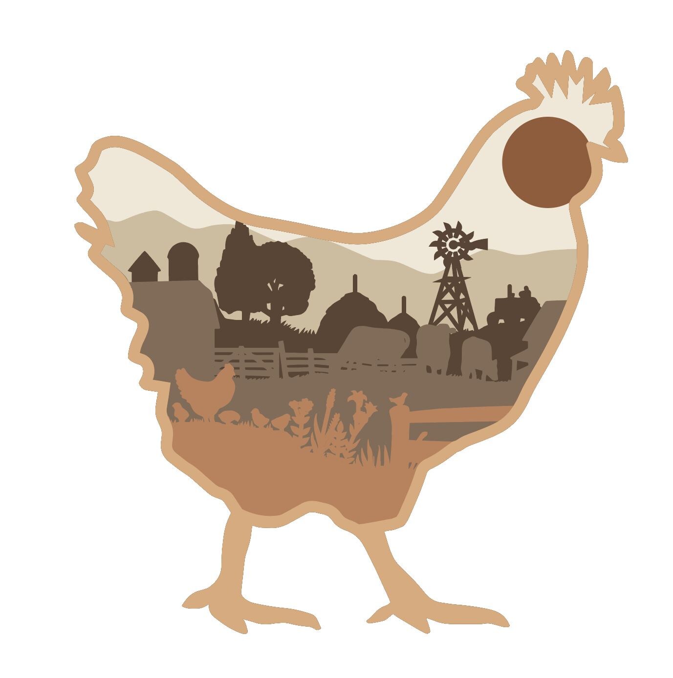 Chicken Farm Scene 3d Wall Art | MakerPlace by Michaels