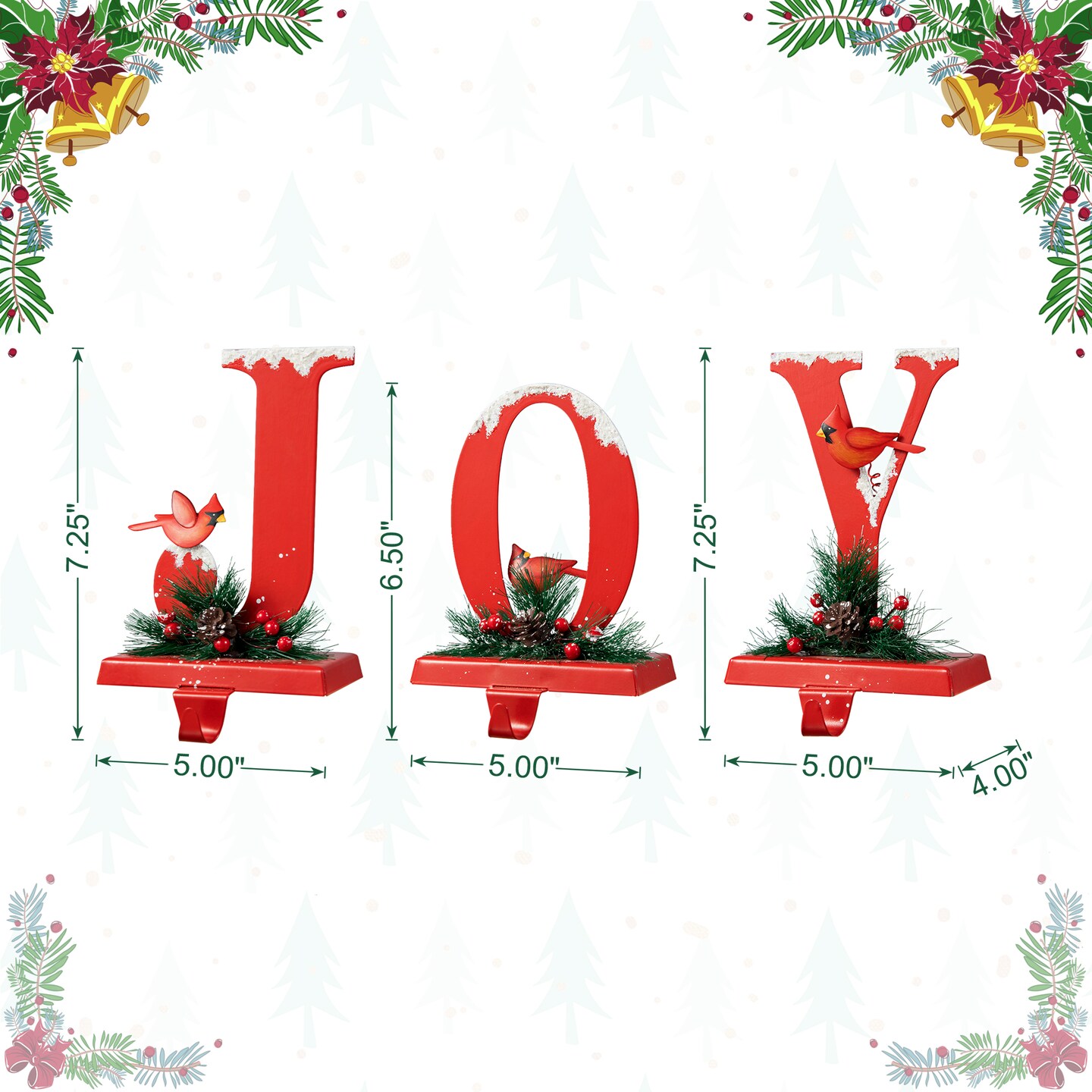 Set of 3 Christmas Metal JOY Stocking Holders | Michaels