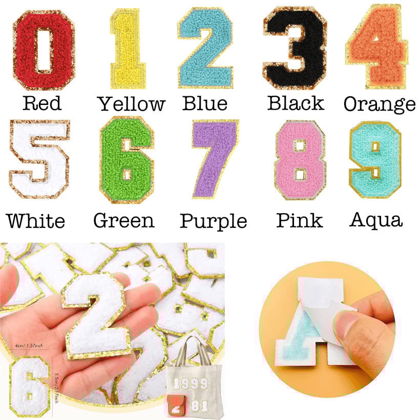 Self Adhesive Chenille Number Patches | Michaels