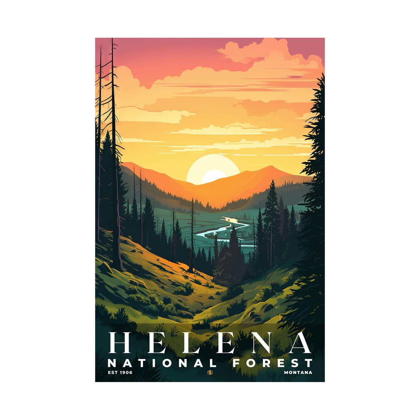 Helena National Forest Poster, Travel Art, Office Poster, Home Decor ...