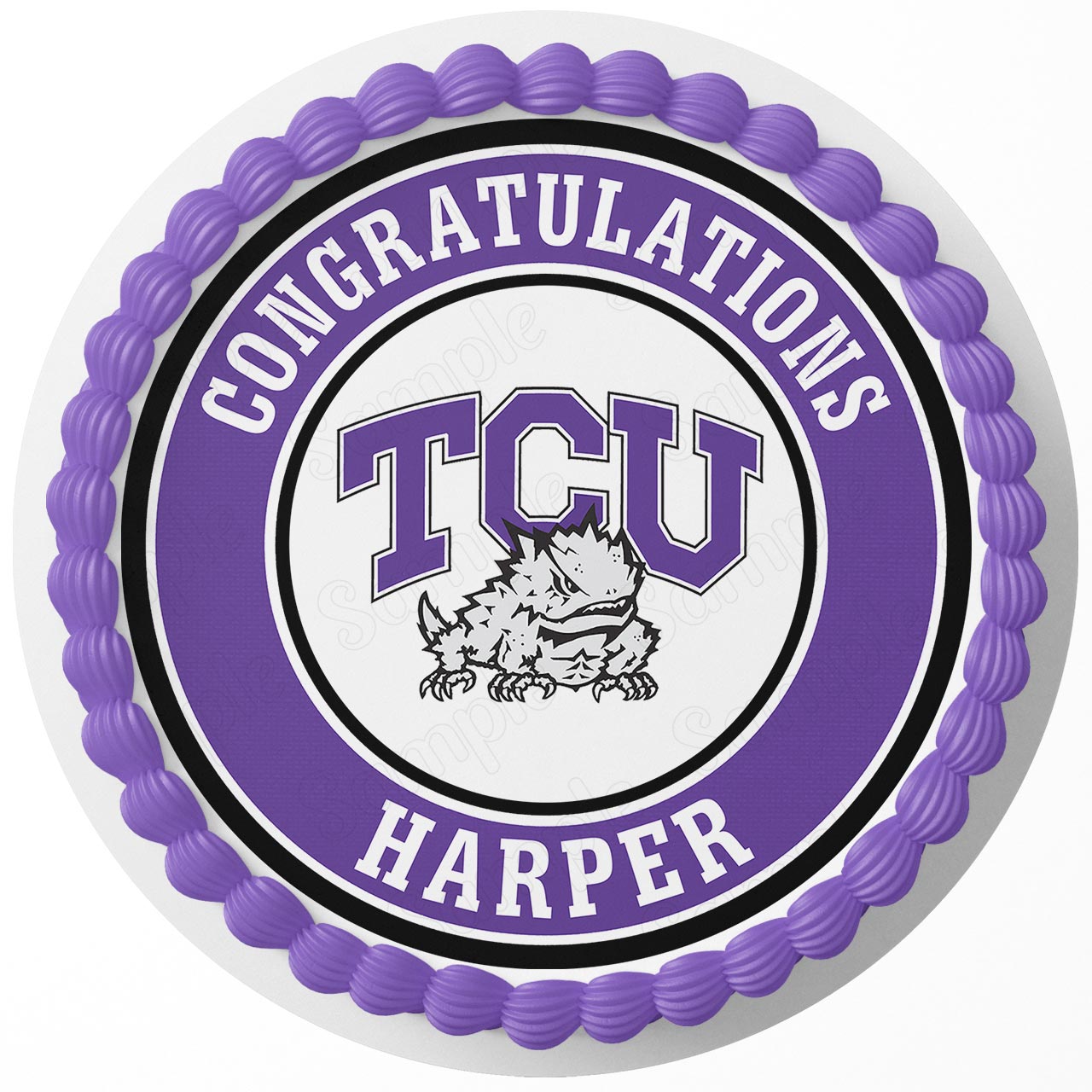 Texas Christian University TCU Horned Frogs Edible Cake Image Topper ...