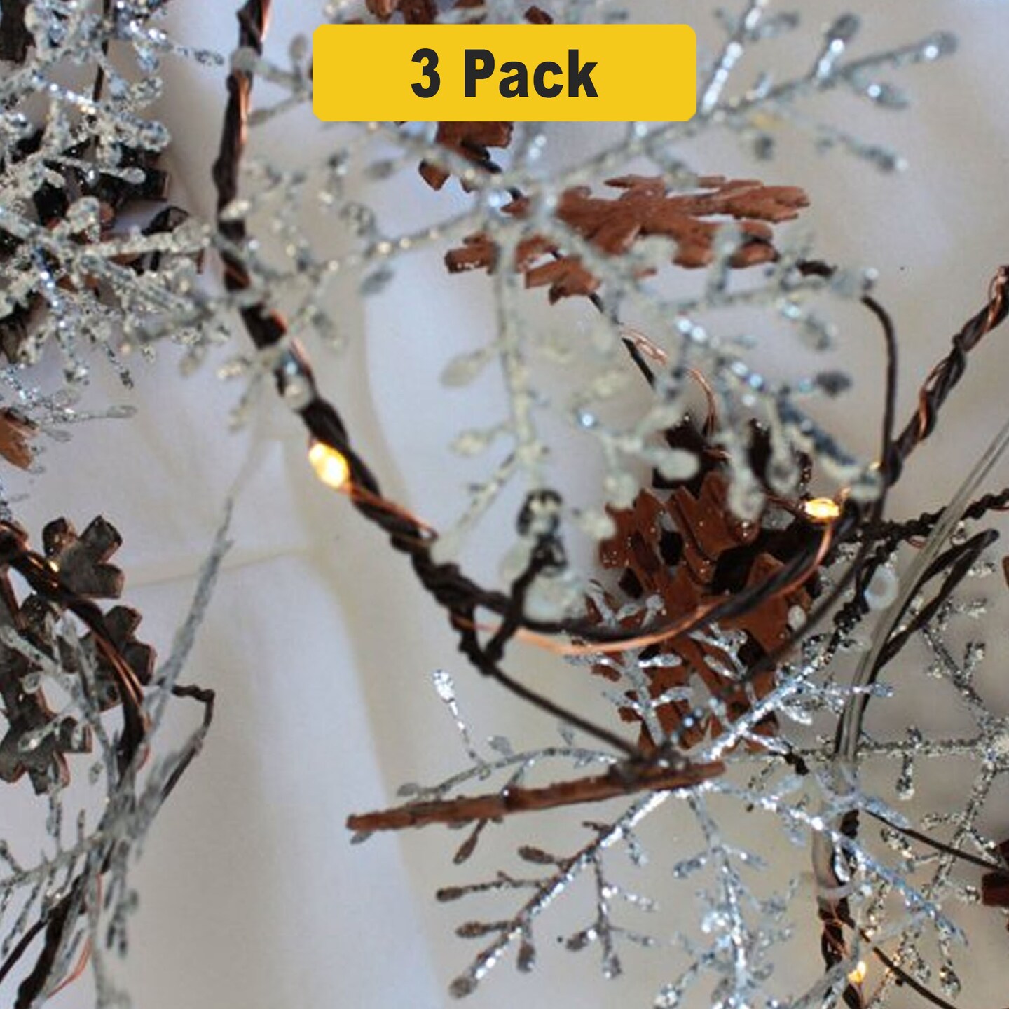 Copper Fairy Lights 20 LED Snowflake Glitter For Christmas | Michaels